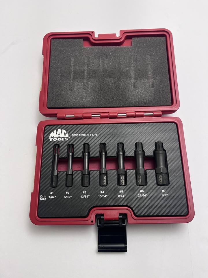 Mac Tools SXE7RBRTFOR 7pc RBRT Extractor Set w/Foreign Object Removal ...