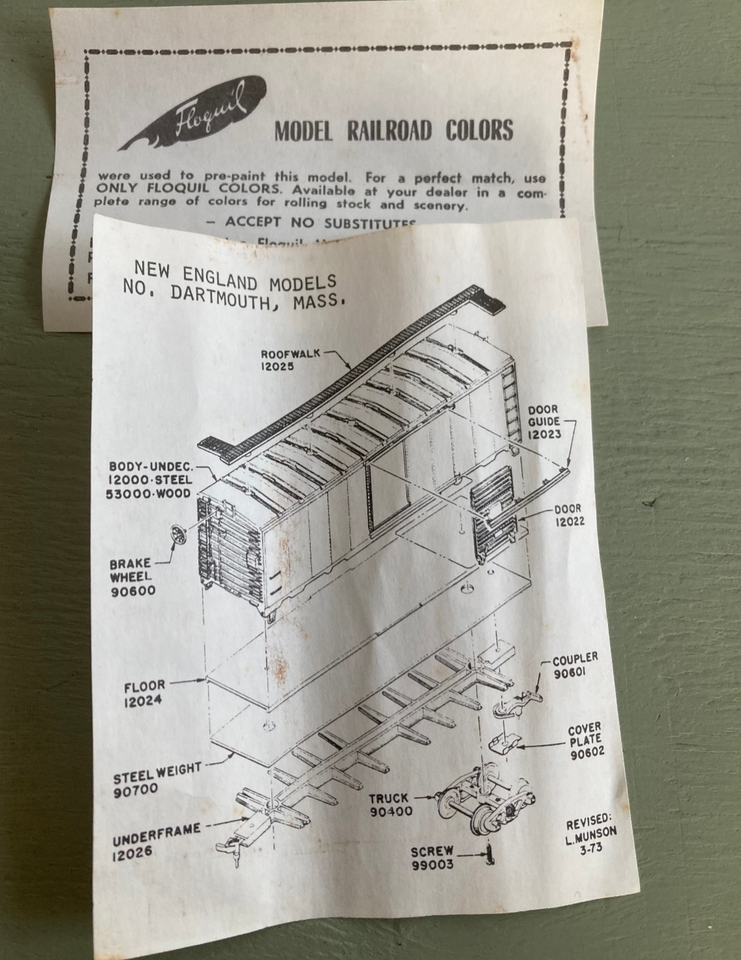 Vintage New England Models HO Boston & Maine square herald 40' boxcar ...