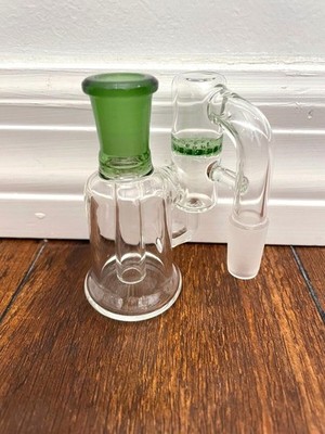 14mm Glass Water Pipe Ash Catcher Honeycomb Perc Green 90degree | eBay
