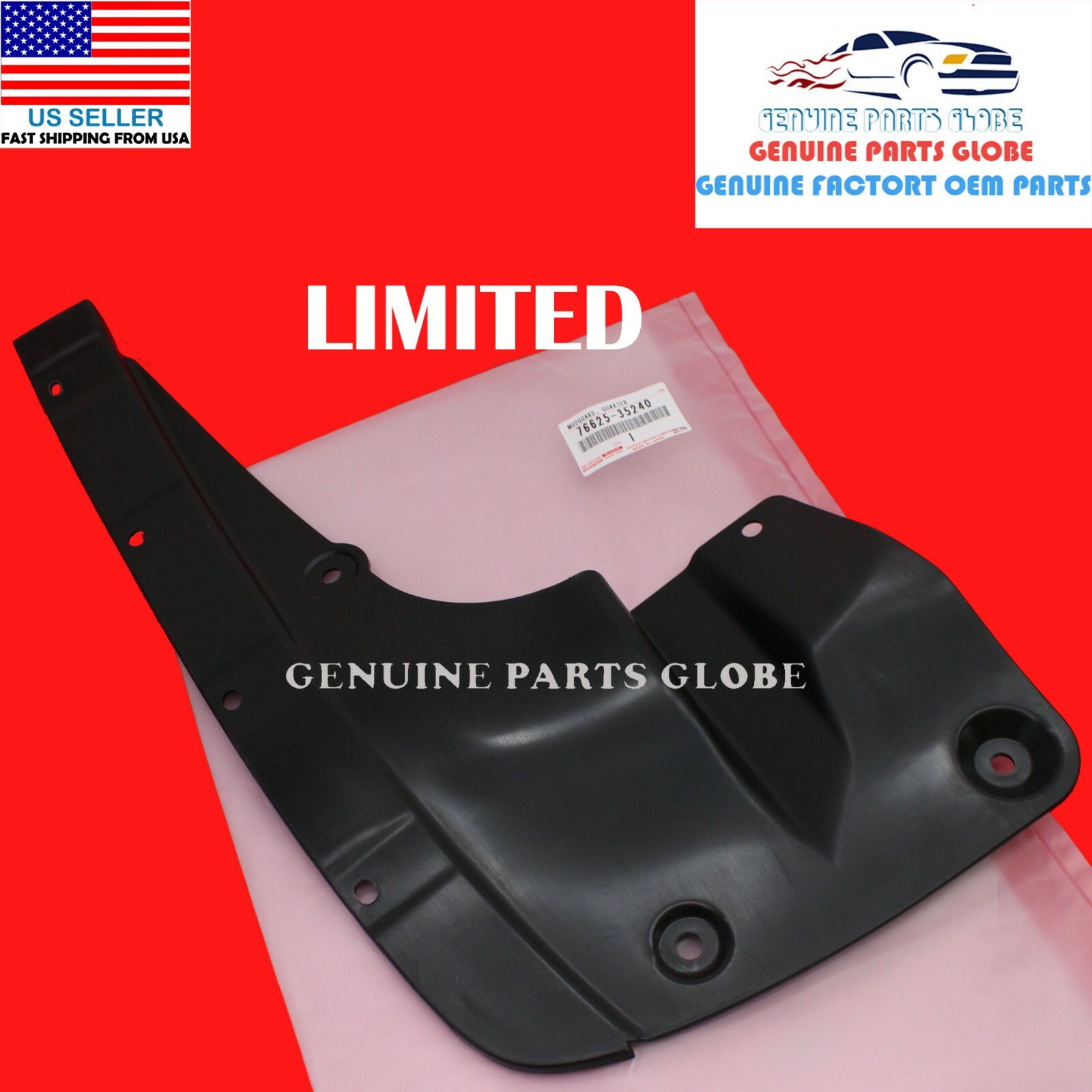 GENUINE TOYOTA 10-24 4RUNNER LIMITED PASSENGER REAR FENDER MUDGUARD ...