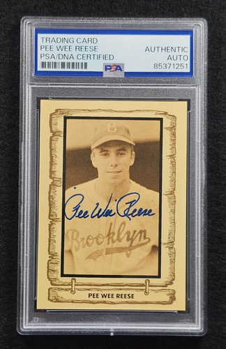 1981 PEE WEE REESE Signed Cramer Baseball Card-HOF-NEW YORK YANKEES-PSA ...