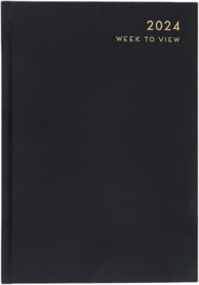 2024 A4/A5 Diary Day to Page or Week to View Hardback Casebound Desk ...