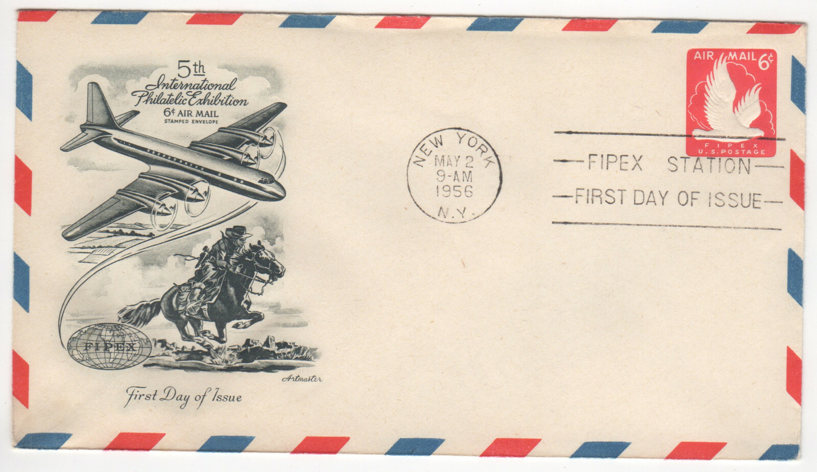 SSS: Artmaster Envelope FDC 1956 6c Air Mail FIPEX Eagle Sc # UC25 | eBay
