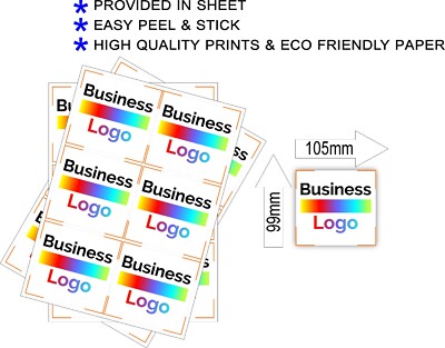 LOGO Printed Rectangle Stickers - Custom Logo labels - postage ...