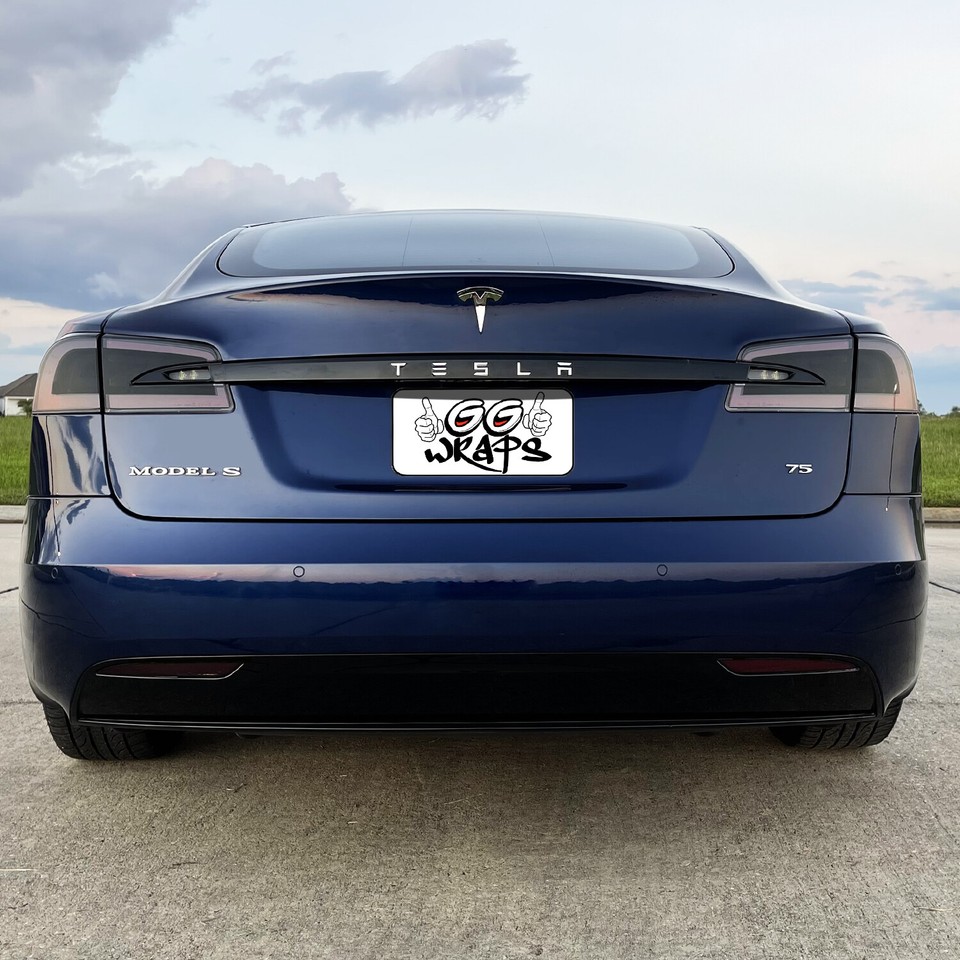 Chrome Delete Blackout Vinyl Overlay for 2016-22 Tesla Model S Rear ...