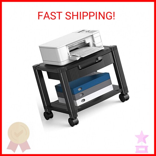 HUANUO Printer Stand with Cable Management and Storage Drawer, Printer ...