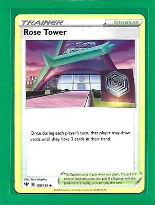 Pokémon TCG SWSH Darkness Ablaze Rose Tower #169/189 Regular Uncommon ...
