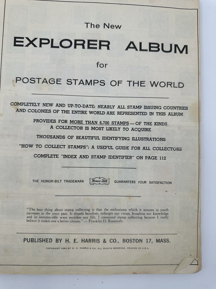 1960 The Explorer Stamp Album - 100’s of Stamps - Early US | eBay