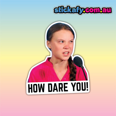 Greta Thunberg How Dare You Sticker | Vinyl Car Decal Funny Aussie Meme ...
