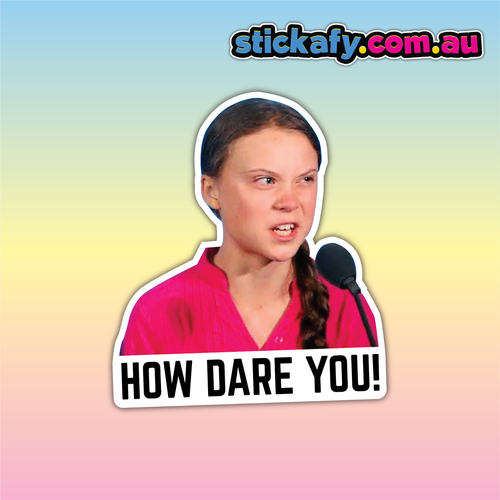 Greta Thunberg How Dare You Sticker | Vinyl Car Decal Funny Aussie Meme ...