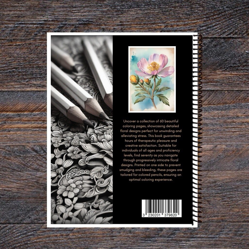 Adonis - Spiral Bound Adult Coloring Book - Thick Artist Paper - Spring ...