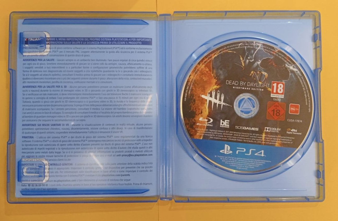 DEAD BY DAYLIGHT NIGHTMARE EDITION PS4 COME NUOVO PLAYSTATION VERSIONE ...