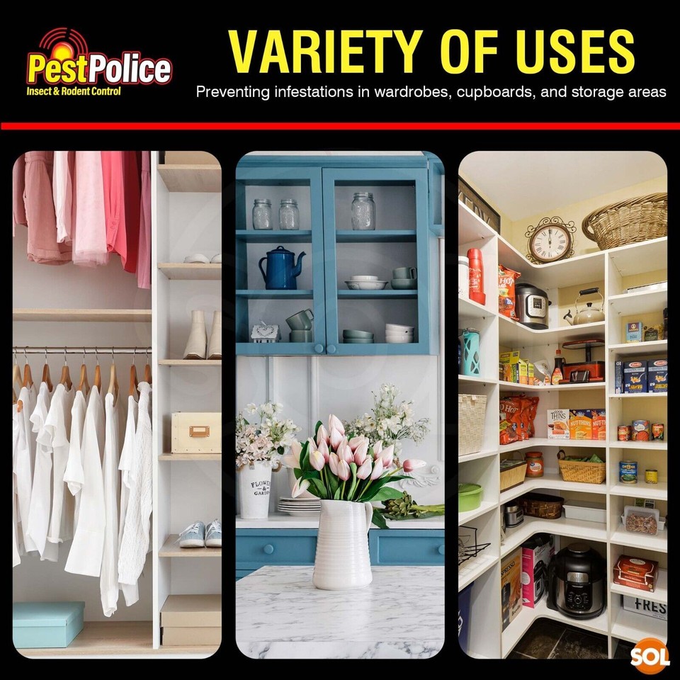 8-24pk Sticky Moth Traps Hanging Pheromone Clothes Wardrobe Pantry Pest ...