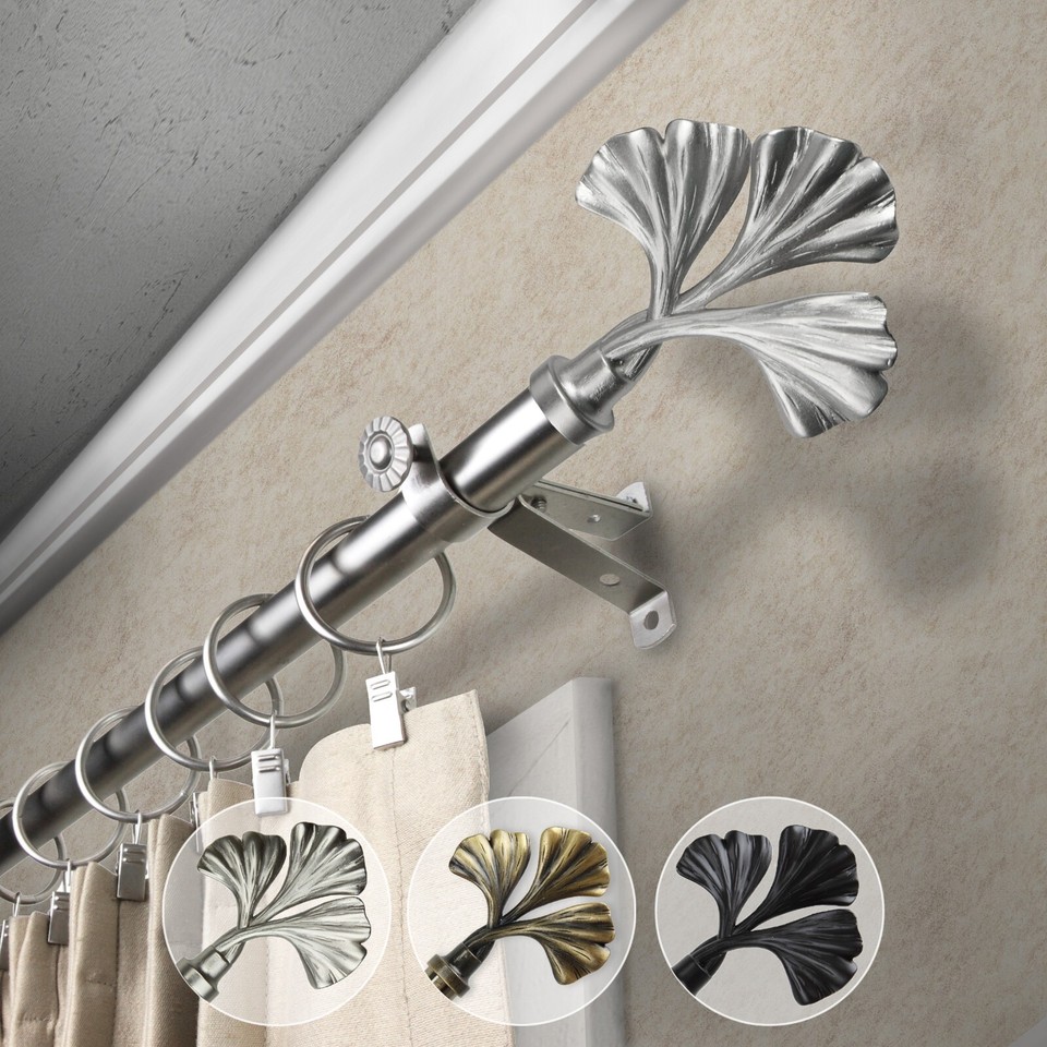 Clover 3/4” Adjustable Window Drapery Curtain Rod 18"-170" (5 sizes, 3 ...