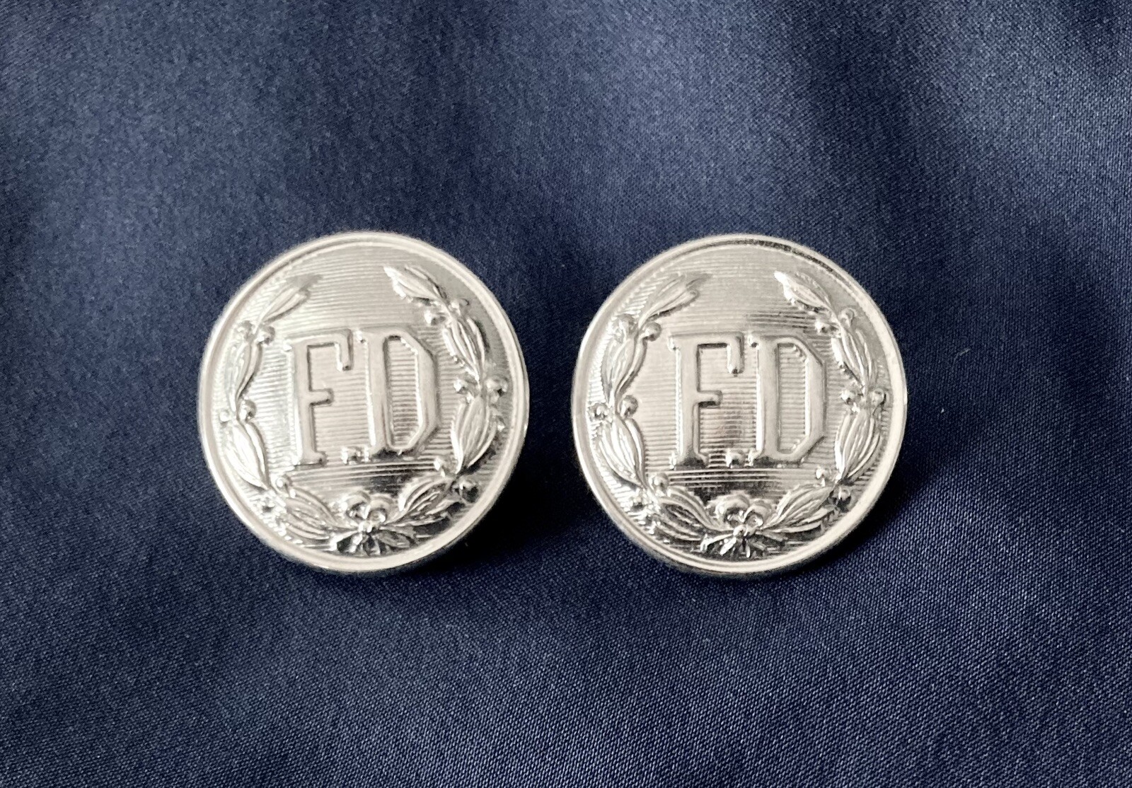 Pair of 2 Firefighter Fire Department FD Class A Uniform 1" Dia ...