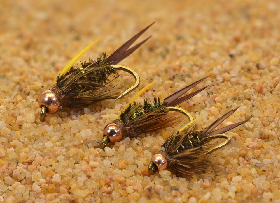 6 Ct - Amber Prince Nymph Fishing Flies - Mustad Signature Fly Hooks | eBay