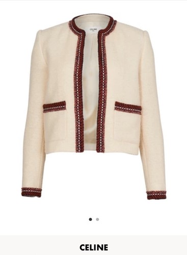 Celine Tweed Jacket Coat Size FR40 | eBay