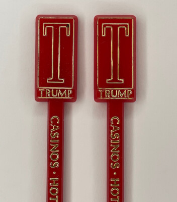 Lot Of 2 Vintage 1980s Trump Hotel Casino Swizzle Sticks - Atlantic ...