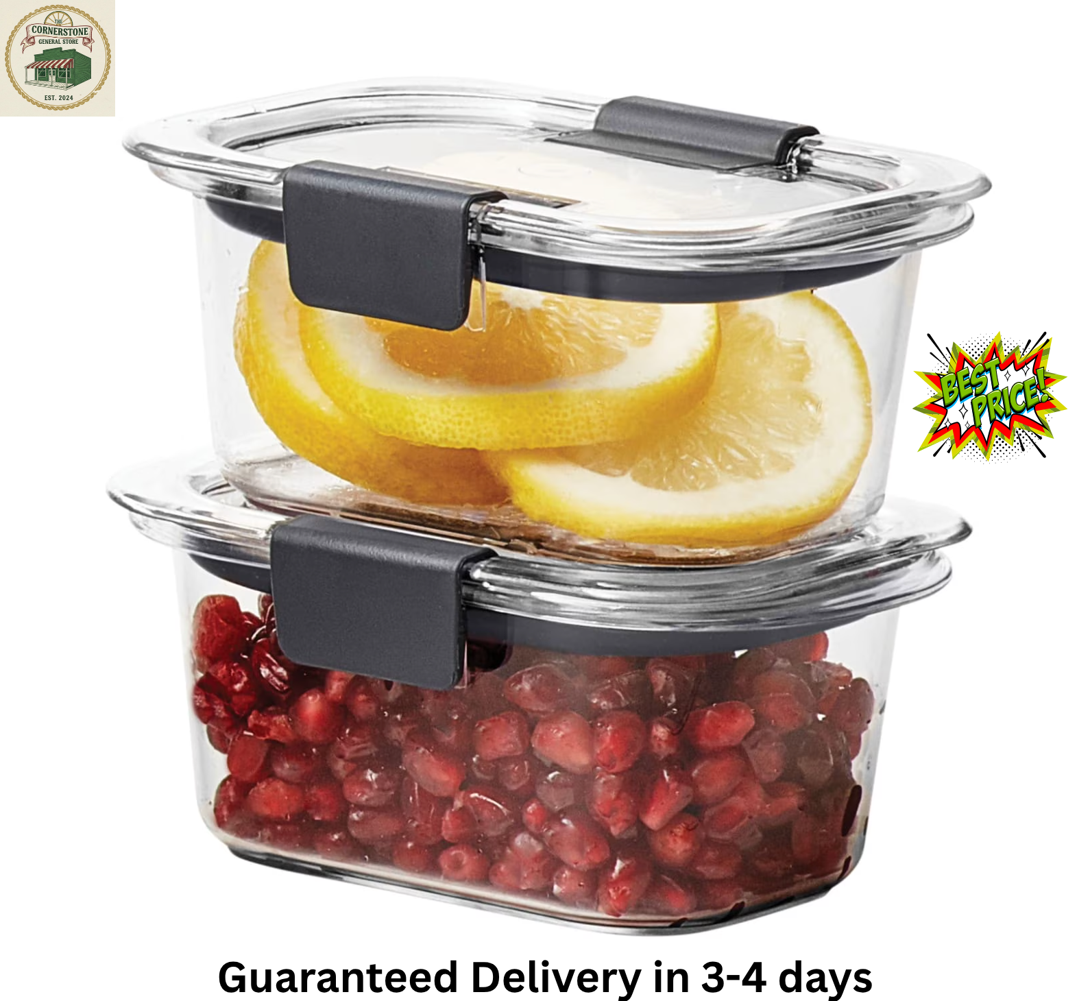 Rubbermaid Brilliance 1.3 Cup Stain-Proof Food Storage Container, Set ...