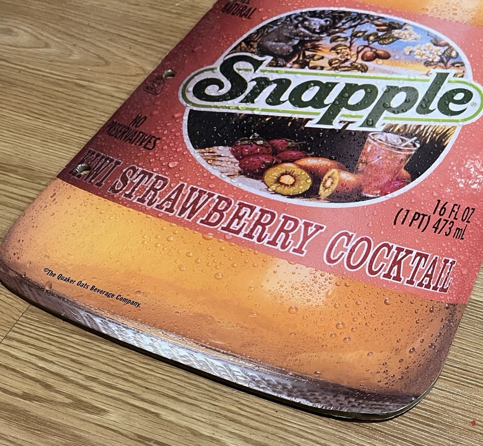 24" 90's Vintage SNAPPLE Bottle Advertisement Store Display Sign Double ...