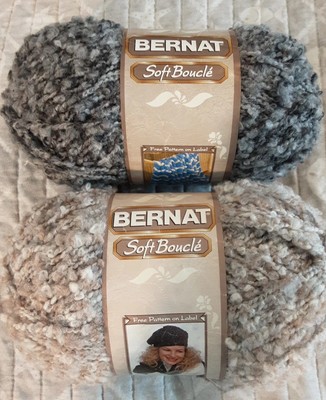 2 Skeins Bernat Soft Boucle Yarn NEW Gray And Slate Shades 5oz Each. | eBay