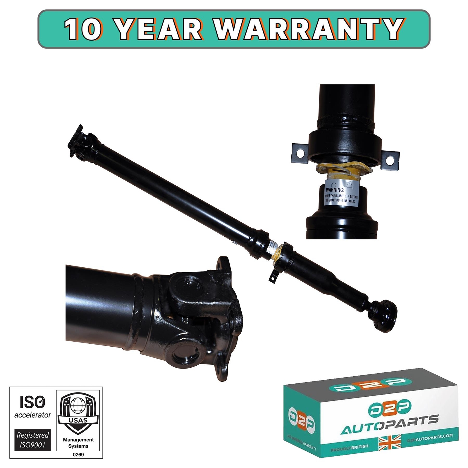 COMPLETE REAR PROPSHAFT & CENTRE BEARING TVB500360 FOR LANDROVER ...