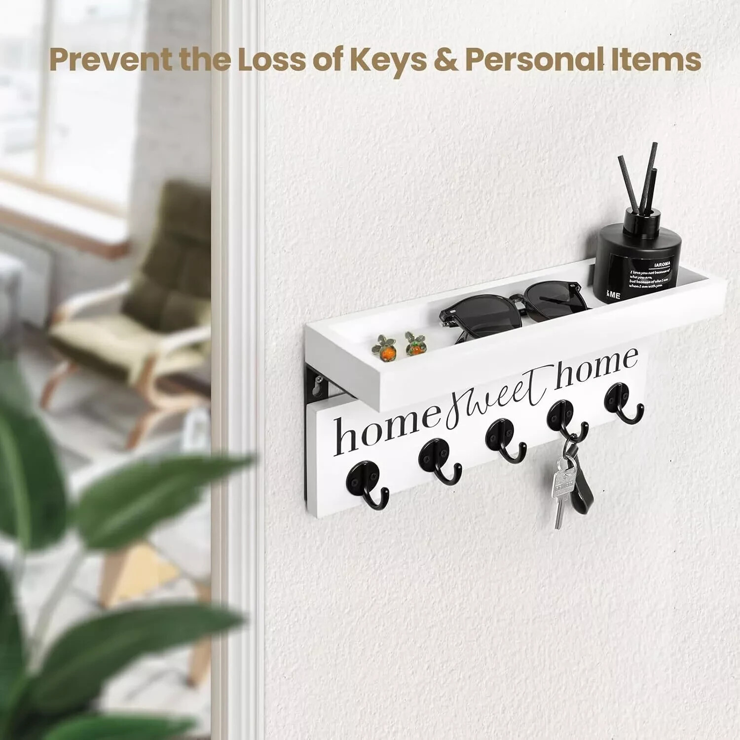 Wall Mounted Key Hooks for Coats, Metal Keys Entryway Decor and Storage ...