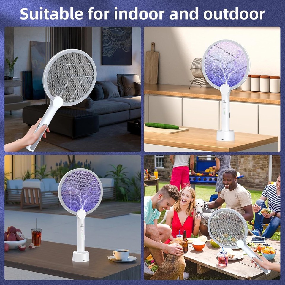 Electric Fly Swatter 4000V Bug Zapper Racket Fly Zapper Racket Mosquito ...