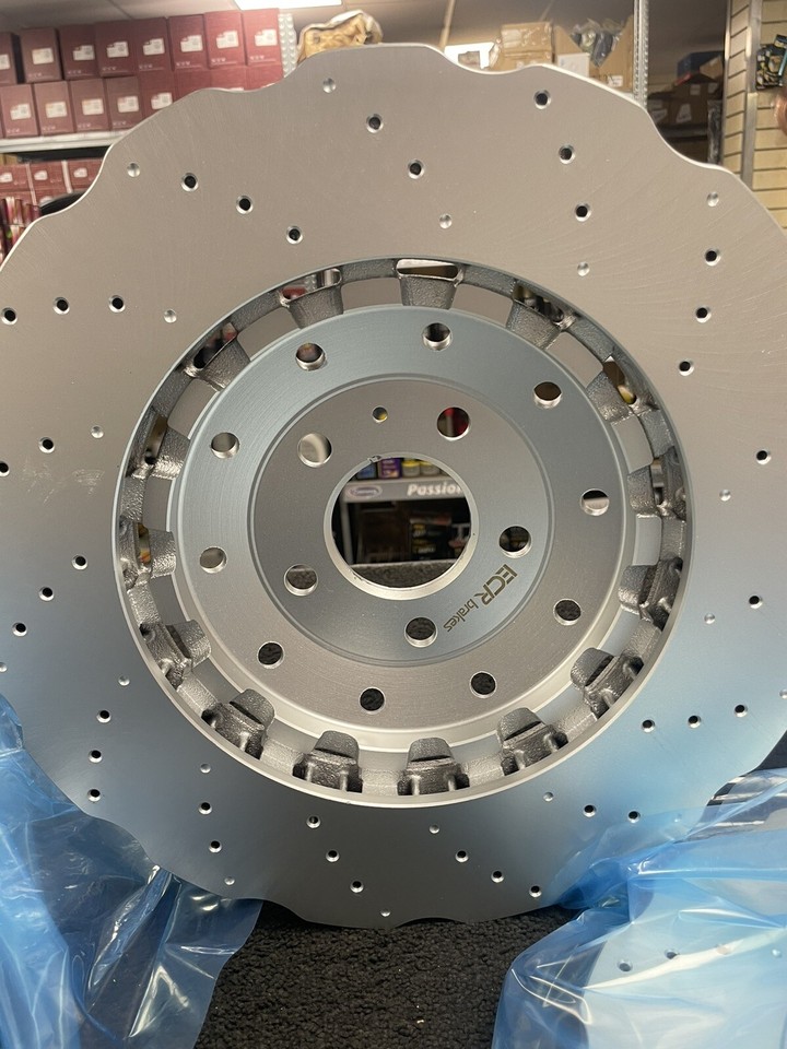 FOR AUDI RS6 C7 2013-2019 FRONT OEM WAVEY DRILLED BRAKE DISC PAIR DISCS ...