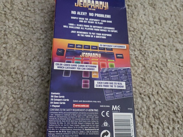 Mattel Games FFV25 Jeopardy Card Game Ages 11 for sale online | eBay