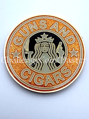 F44 Orange Sparkles NYPD Guns and Cigars Police Challenge Coin | eBay