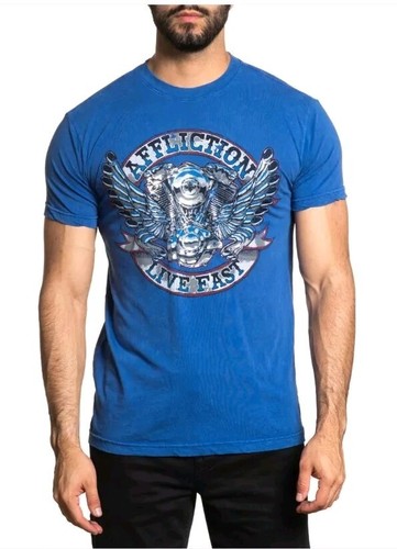Affliction Mens shirt Medium Brand New Original Nwot Blue Live Fast ...