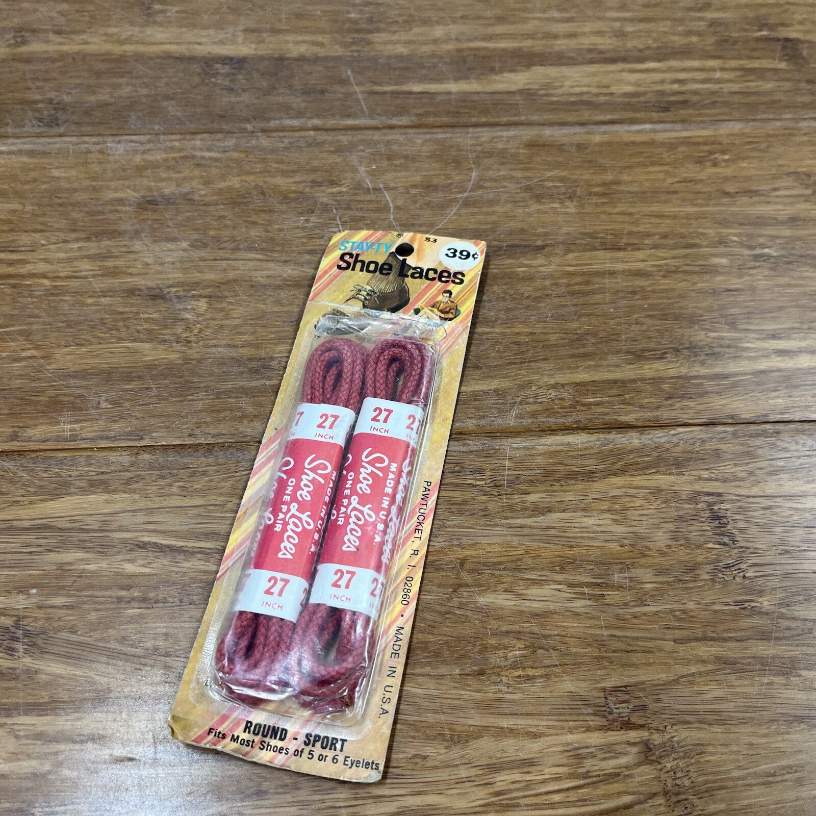 Red 27" Inch Round Athletic Sport Shoe Laces Stay Ty 1 Pair Vintage New ...