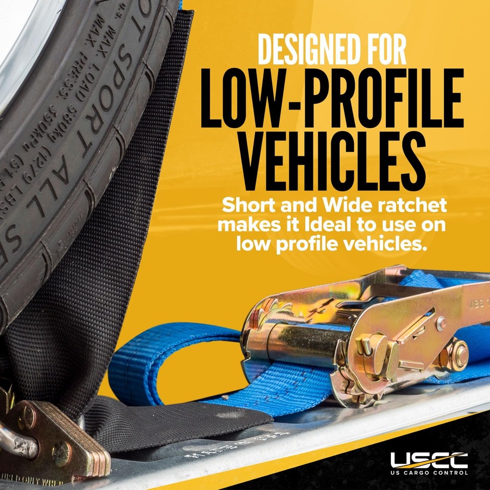 E Track Wheel Straps with E-Track Fittings & Three Rubber Blocks (4 ...