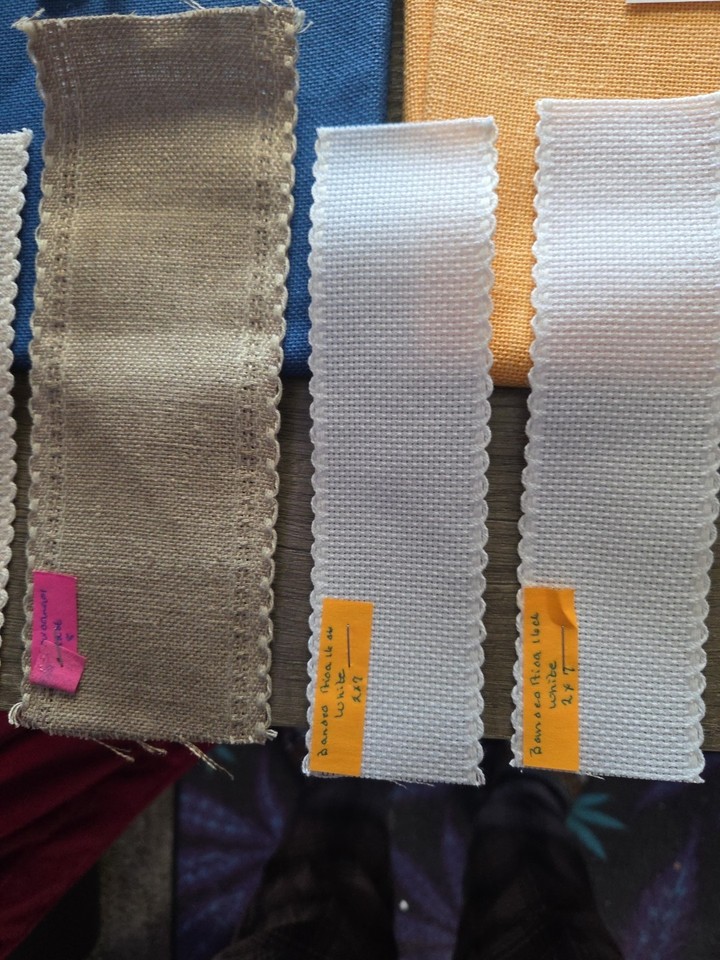 Lot Of 4+ Pieces Cross Stitch Fabric. Misc Fabric, Colors & Sizes Aida ...