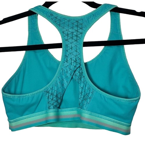 Adidas Sports Bra Women’s Small Blue Neon Climacool Stretch Racerback ...