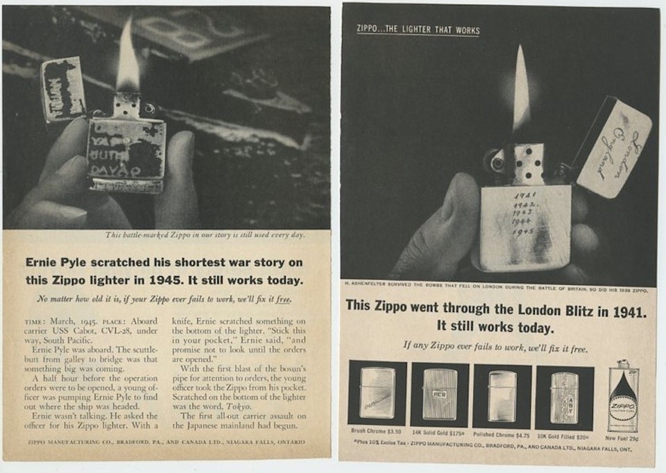 Zippo Survives Hurricanes Shipwreck London Blitz 1960s Vintage Ads 6 ...
