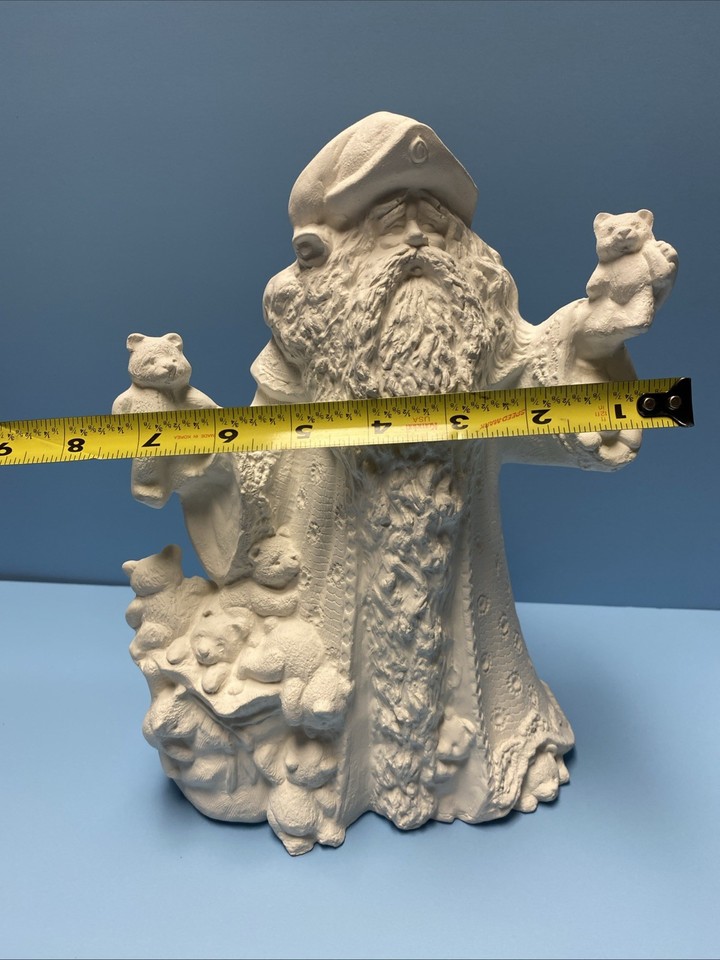 Gare Vintage Santa With Bears Ceramic Bisque Ready To Paint | eBay