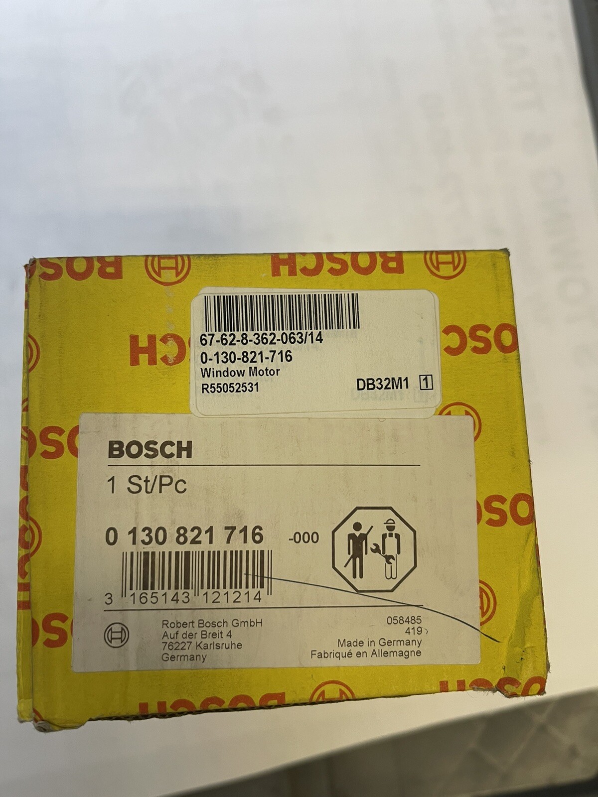 Bosch Window Motor - Front Driver Side 0130821716 BMW 67628362063 for ...