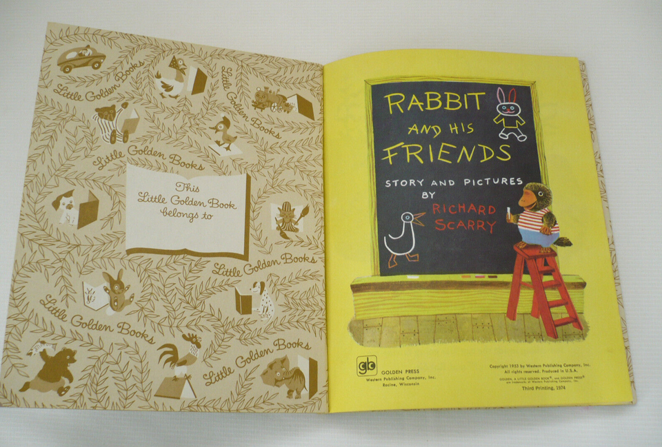 1974 Rabbit and his Friends A Little Golden Book Original Price 49 ...