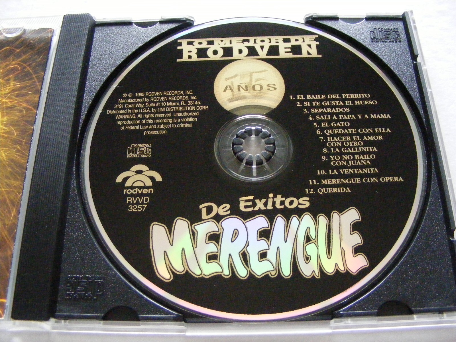 Various Artists Merengue "15 Años De Exitos" CD In V/G. Rodven ‎RVVD ...