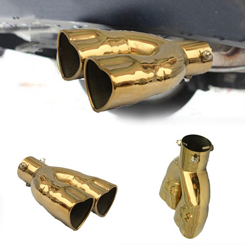 Gold Heart Shape Car Exhaust Muffler Tip Pipe 63mm 2.5‘’Inlet 205mm 8.0 ...
