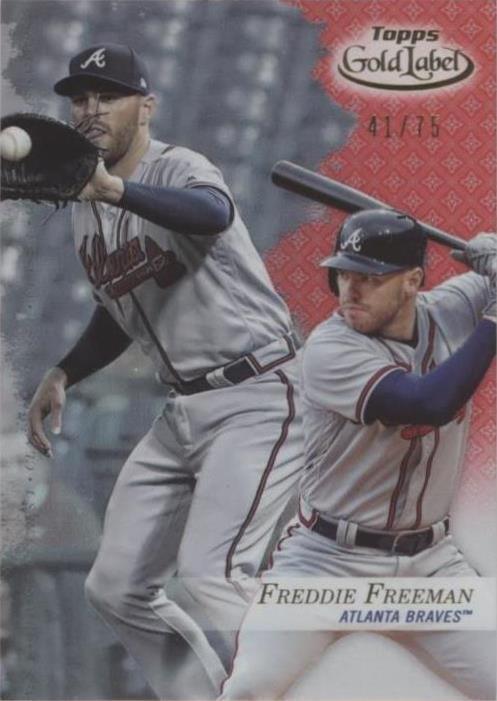 2017 Topps Gold Label - Freddie Freeman #37 Class 1 Red /75 for sale ...
