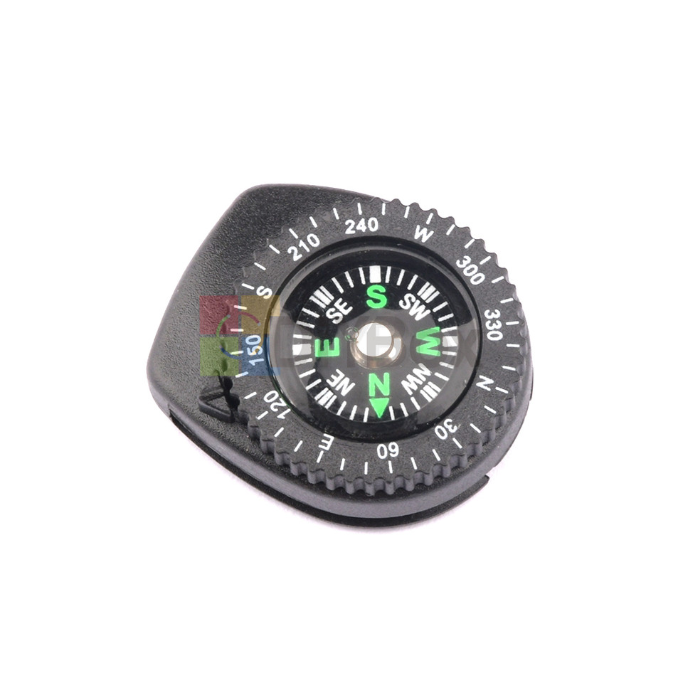 2PCS Mini Clear Liquid-filled Button Compass Clip on band Outdoor Molle ...