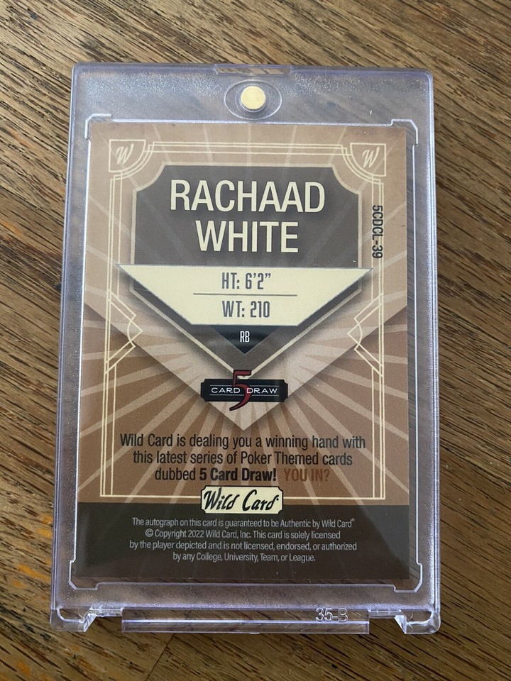 Rachaad White 2022 Wild Card 5 Card Draw RC Auto 5/5 | eBay