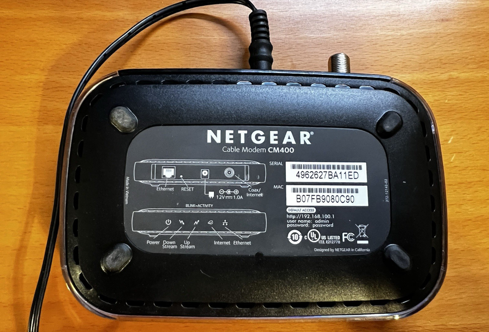 NETGEAR Cable Modem CM400 | Power Adapter | DOCSIS 3.0 | eBay