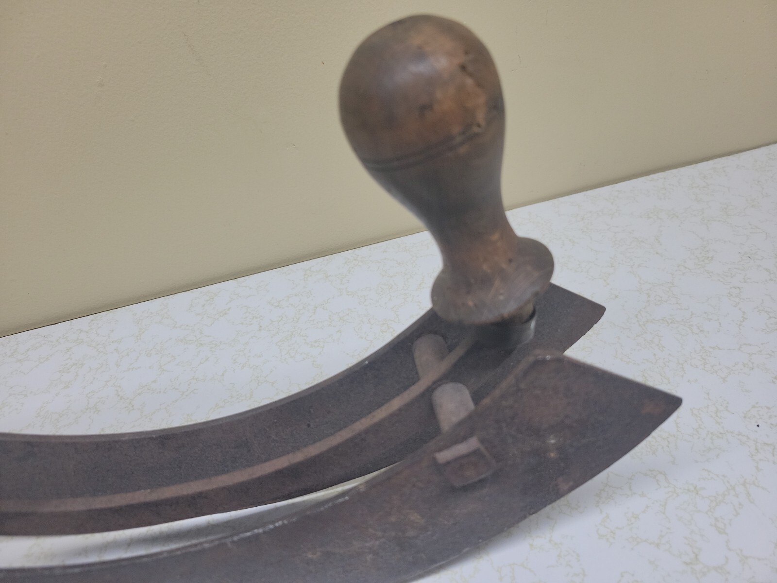 Vintage Primitive Food Chopper 2 Wood Handles Two Blades Kitchen Square ...