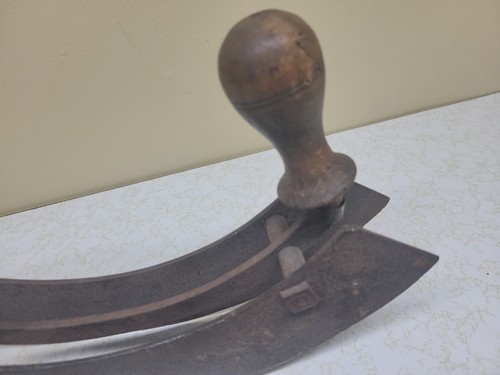 Vintage Primitive Food Chopper 2 Wood Handles Two Blades Kitchen Square ...