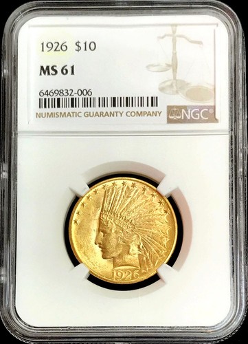 1926 GOLD $10 DOLLAR INDIAN HEAD EAGLE COIN NGC MINT STATE 61 | eBay