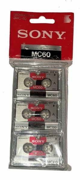 Sony Mc-60 Mc60 Microcassette Blank Cassette Tape Disc 60 Min 3 Pcs ...